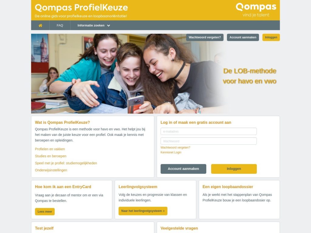 Inloggen bij Qompas Profielkeuze – Inloggen Bij