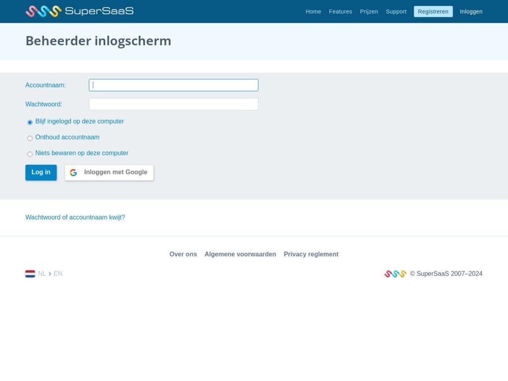 Inloggen bij Supersaas – Inloggen Bij
