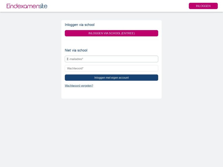 Inloggen bij Eindexamensite – Inloggen Bij