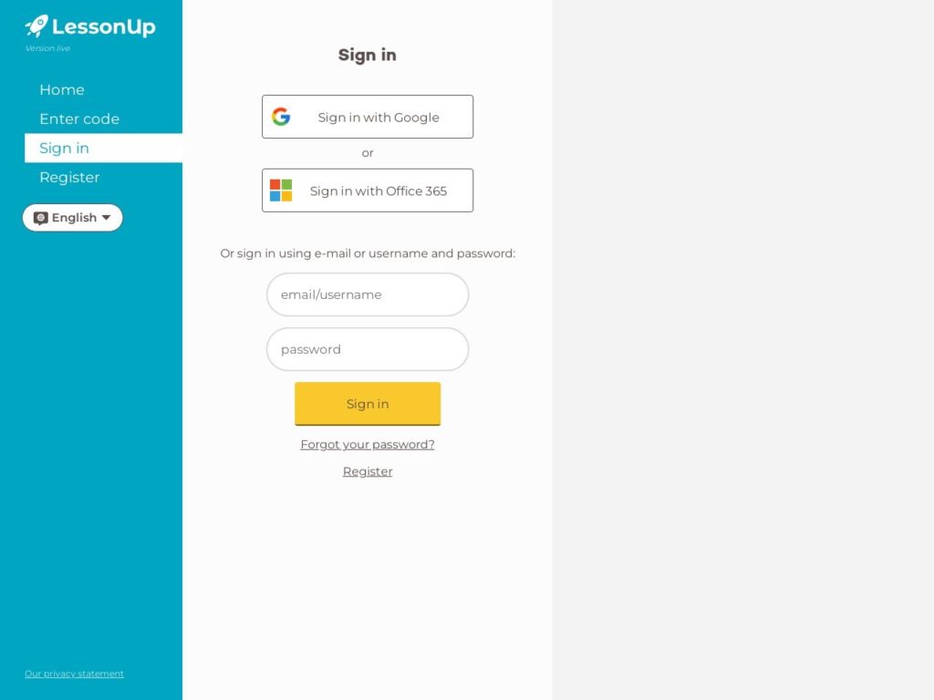 Inloggen bij Lessonup App – Inloggen Bij