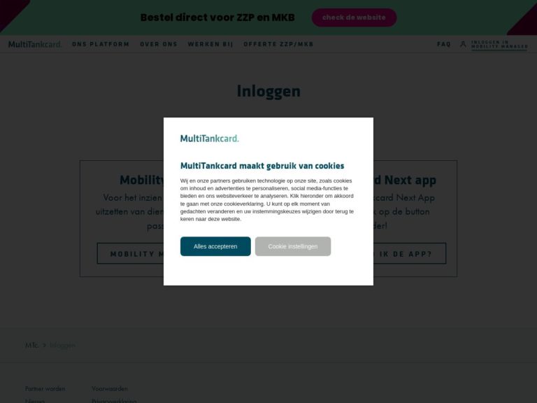 Inloggen bij Multi Tank Card – Inloggen Bij