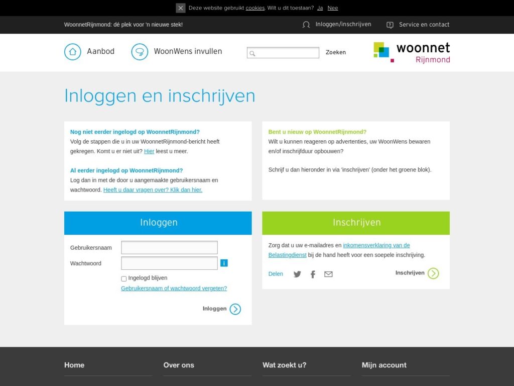 Inloggen bij Woonnetrijnmond – Inloggen Bij