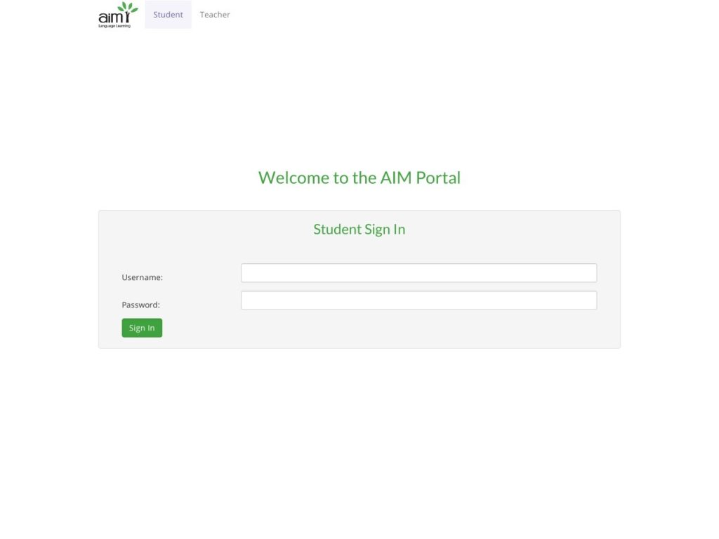 Inloggen bij Aim Language Learning – Inloggen Bij
