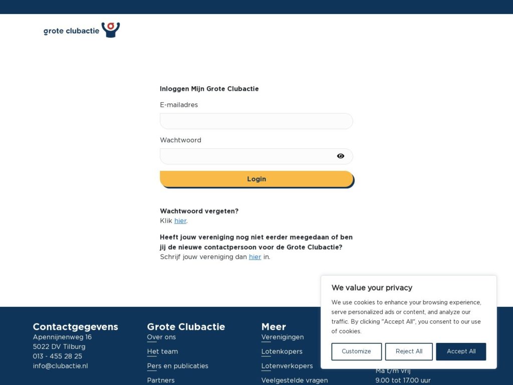 Inloggen bij Grote Clubactie – Inloggen Bij