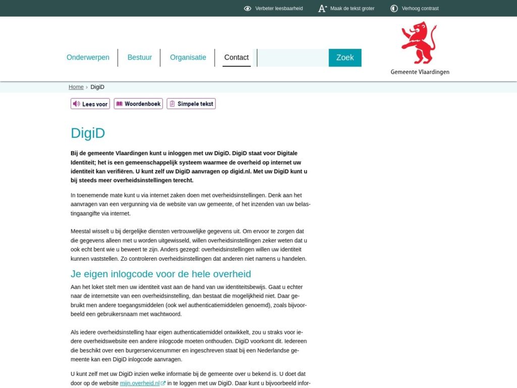 Inloggen bij Gemeente Vlaardingen Digid – Inloggen Bij